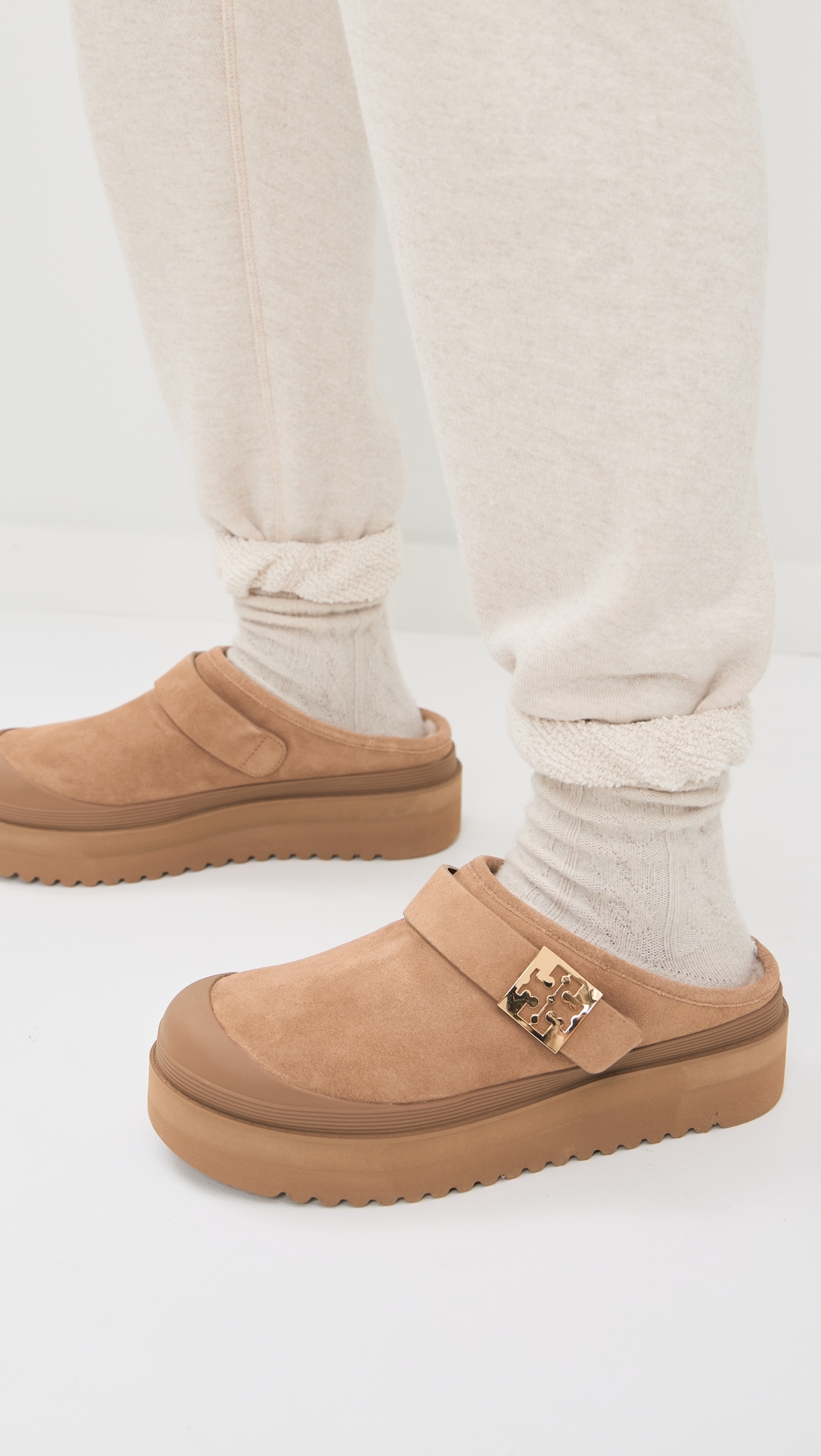 TORY BURCH Mellow Shearling Platform Mules